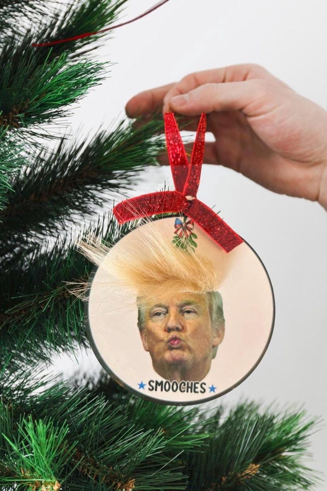 Trump 2024 Christmas Ornament With the Iconic Trump Hair Under the ...