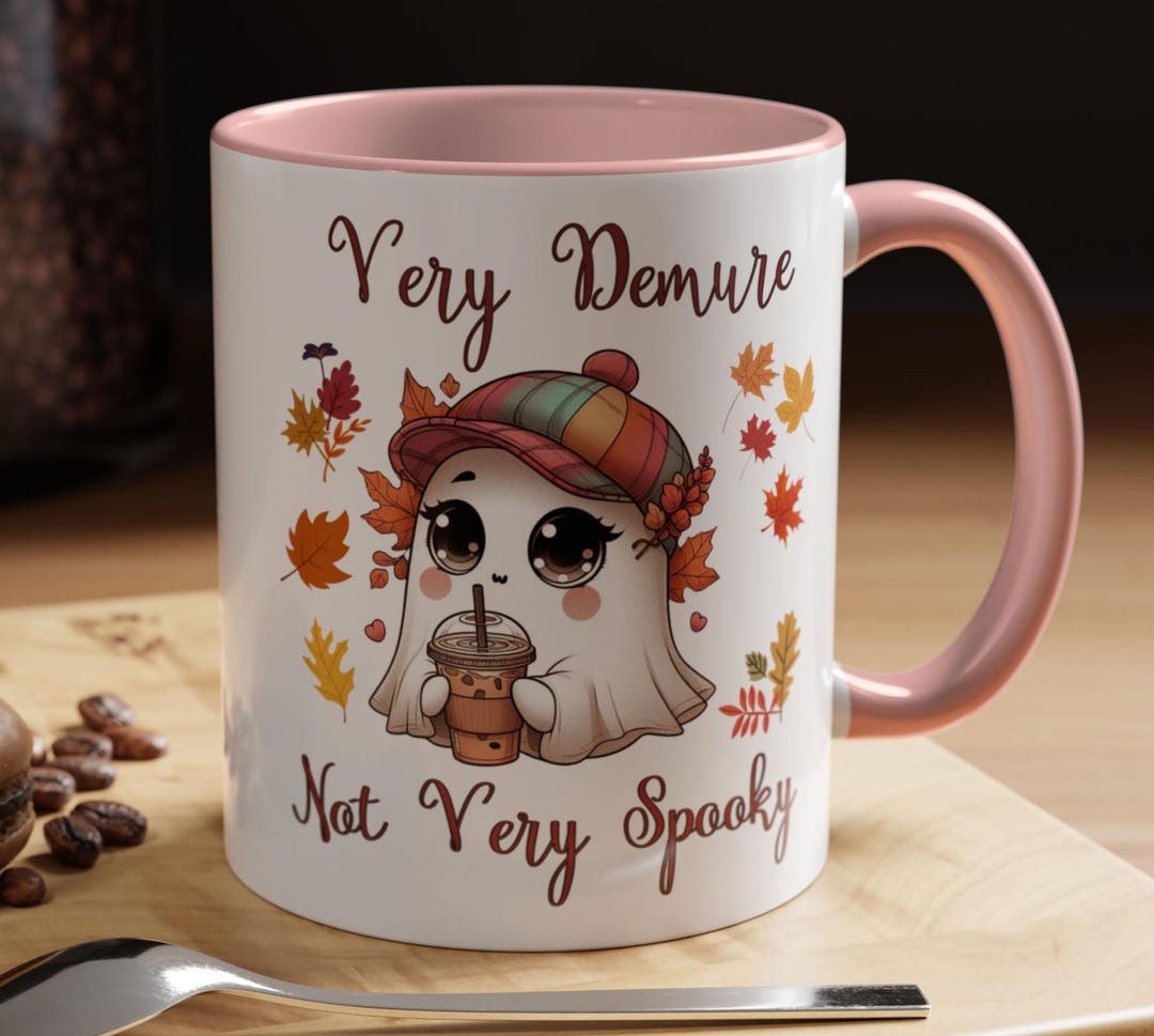 Very Demure Not Very Spooky Halloween Ghost Coffee Mug Halloween Mug ...