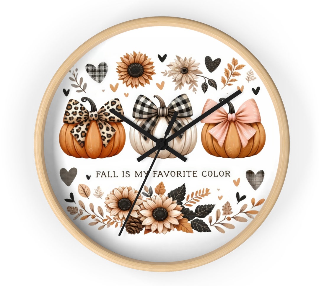 Fall is My Favorite Color Autumn Wall Clock Halloween Clock Wood Clock ...