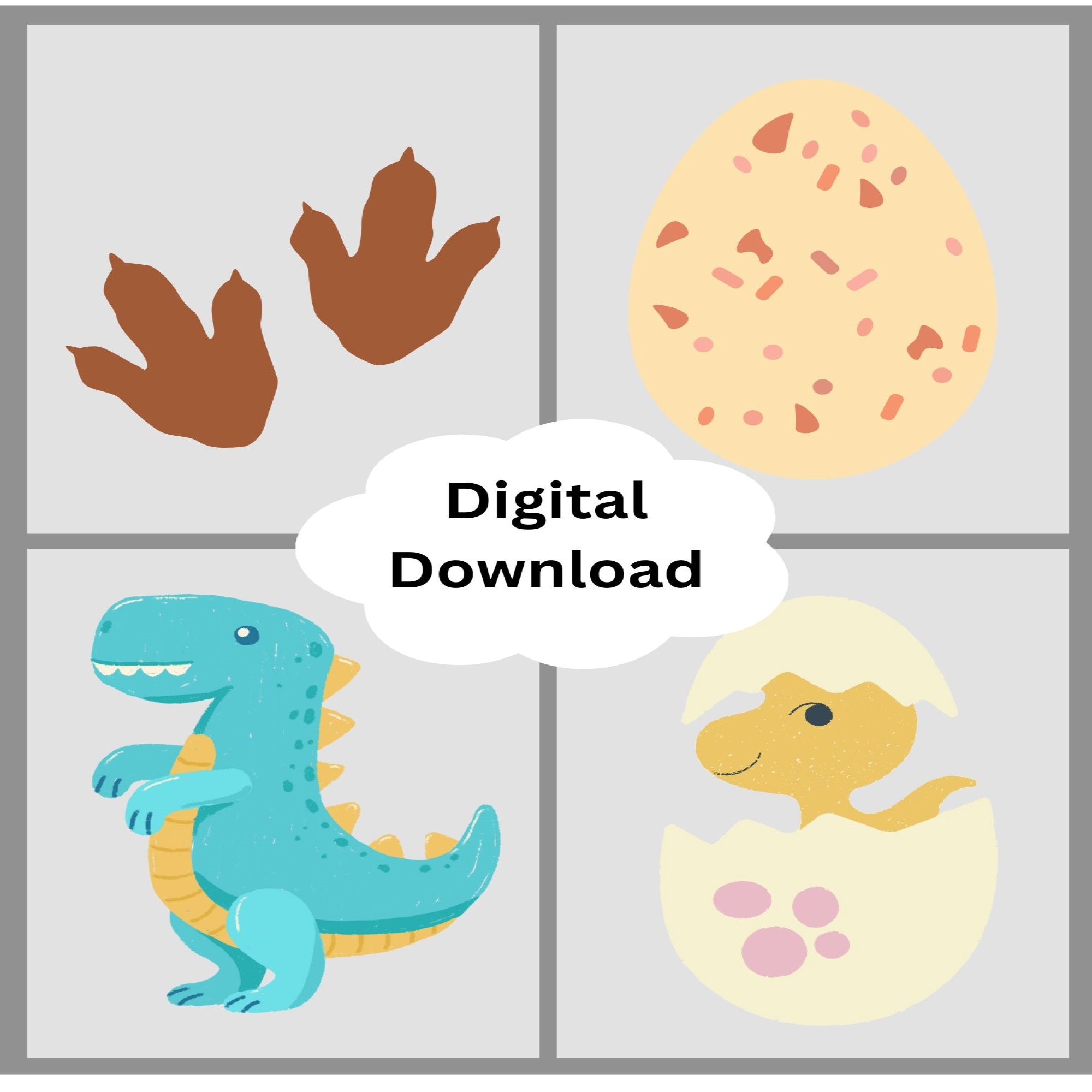 Dinosaur Matching Printable Game. Memory Matching Game, Dinosaur ...