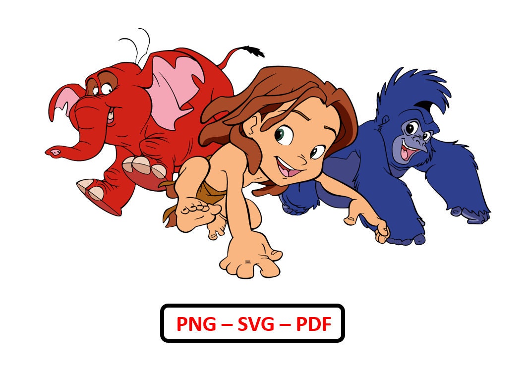 Image File Picture Bundle Young Tarzan With Friends Terk Tantor Tarzan ...