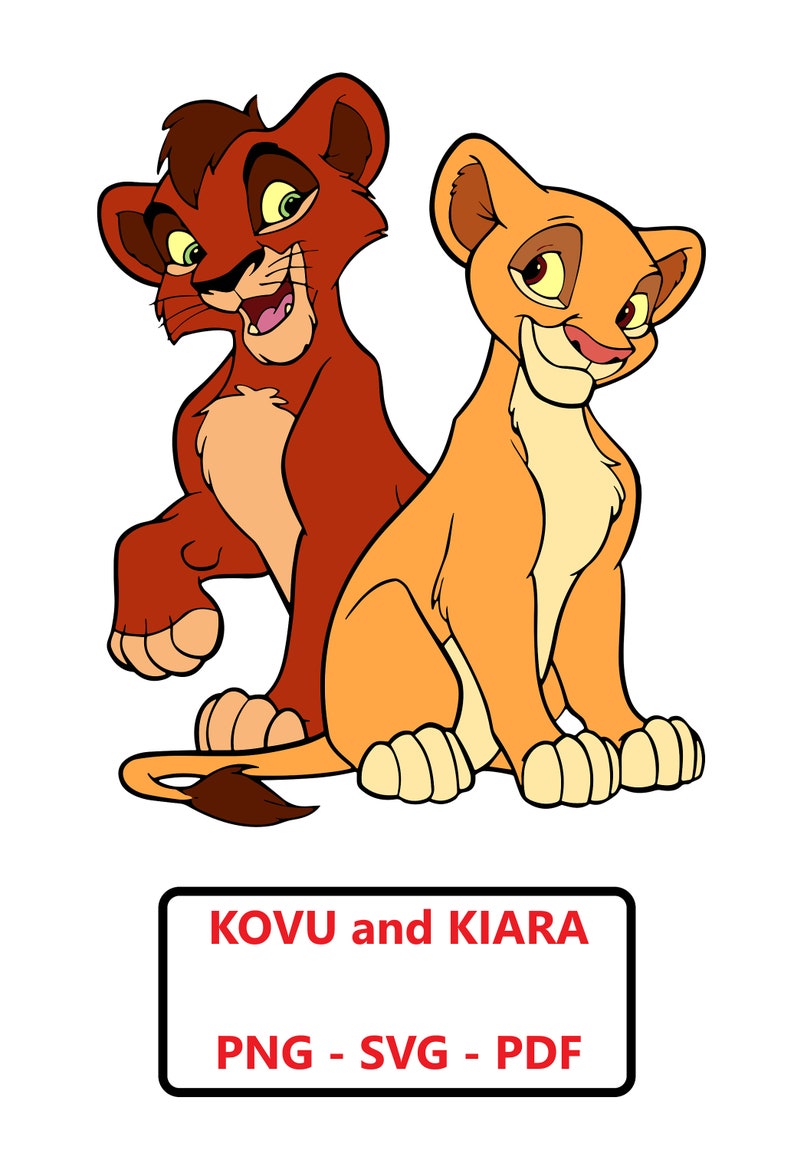 Images Files Pictures Bundles the Lion King 2 Simba's Pride Kovu and Kiara Cut Files Clipart PNG ...
