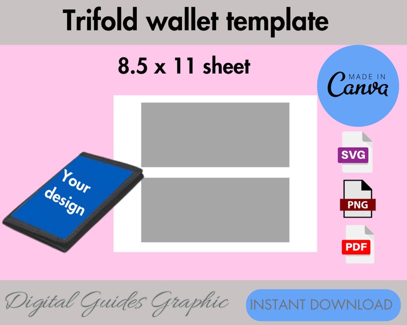 Trifold Wallet Template: Canva Editable SVG, PNG, PDF (digital Download ...