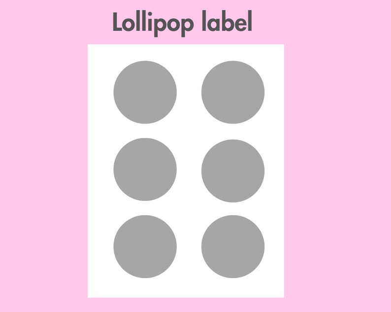 Lollipop Label Blank Template, Lollipop Label Template, DIY Label ...