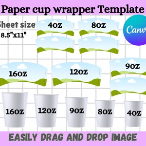 Paper Cup Wrapper Template, Coffee Cup Template, Paper Cup Template ...