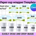 Paper Cup Wrapper Template, Coffee Cup Template, Paper Cup Template ...