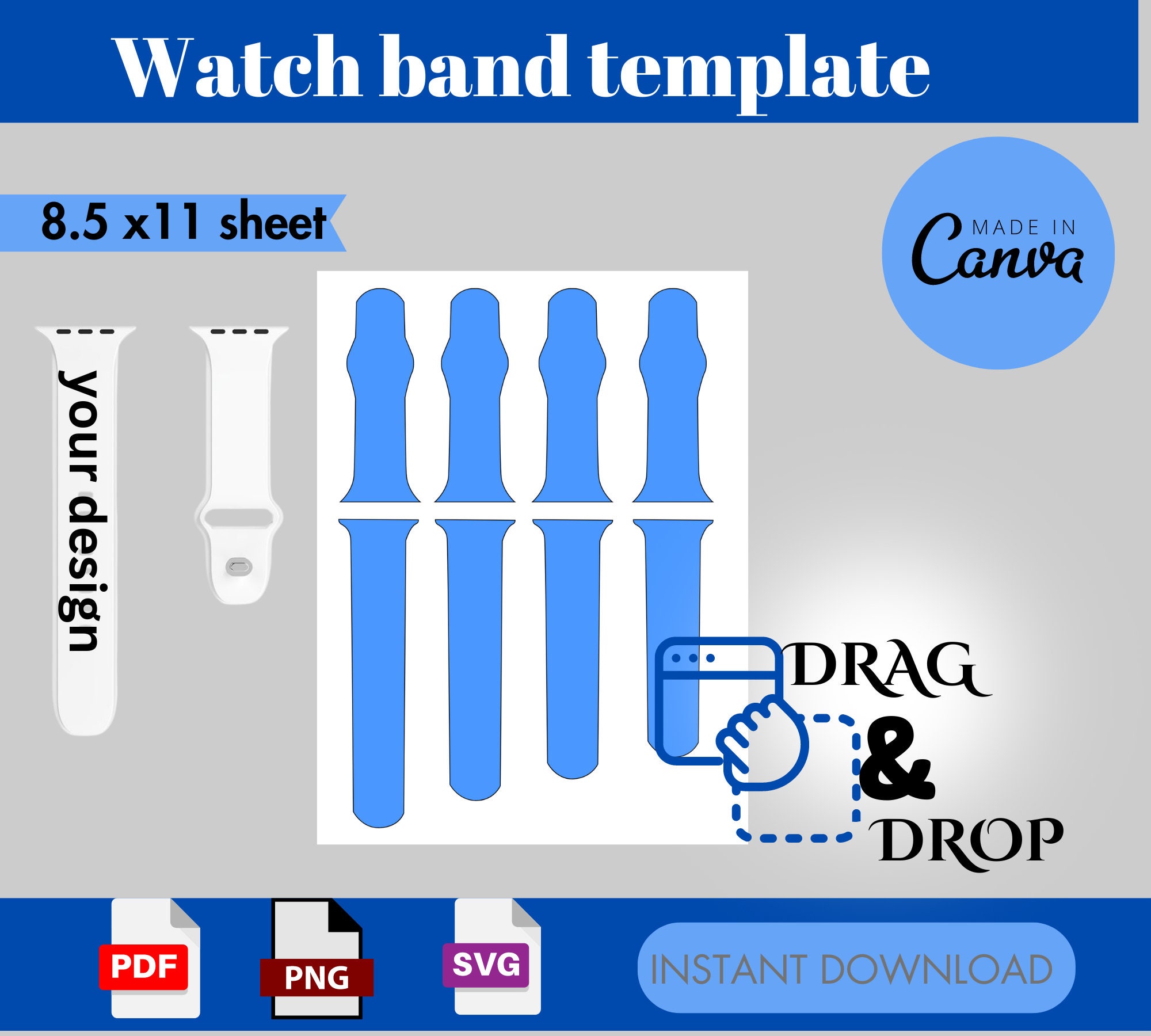 Iwatch Band Template Svg, Watch Band Svg, Watch Band Template, Iwatch ...