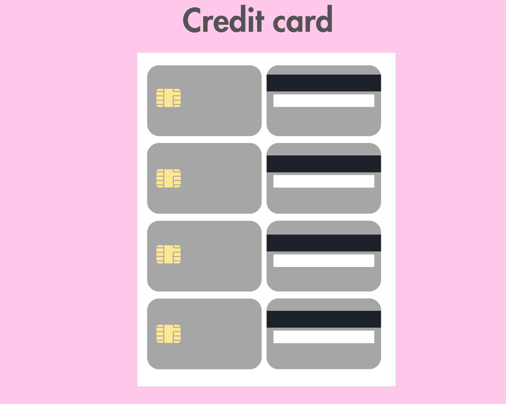 Credit Card Blank Template, Canva Template, DIY Label Template, Credit ...