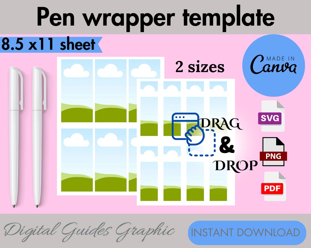 Pen Wrap Template, Pen Sublimation Template, Pen Wrapper Template ...