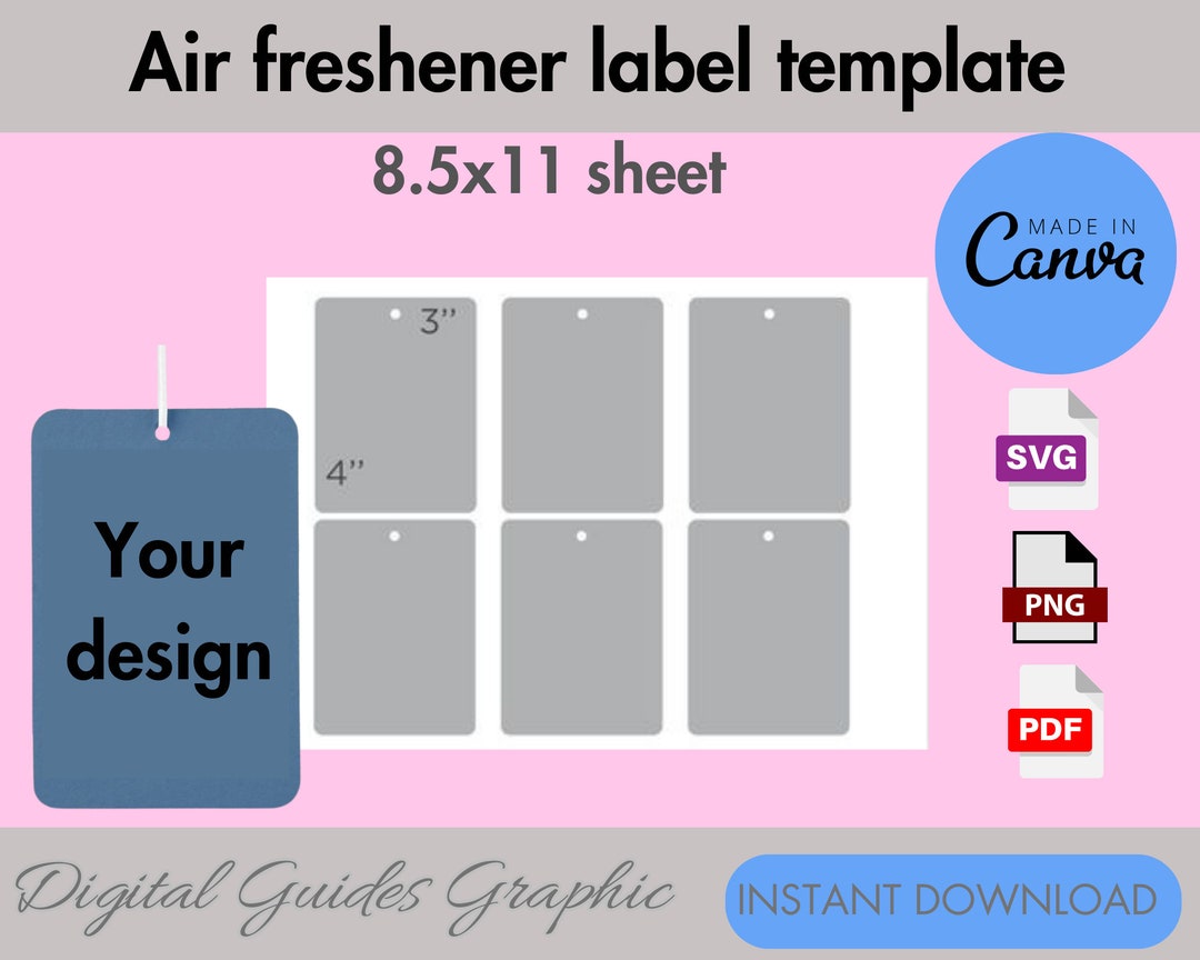 Car Air Freshener Template: Sublimation Design (canva Editable) Instant ...