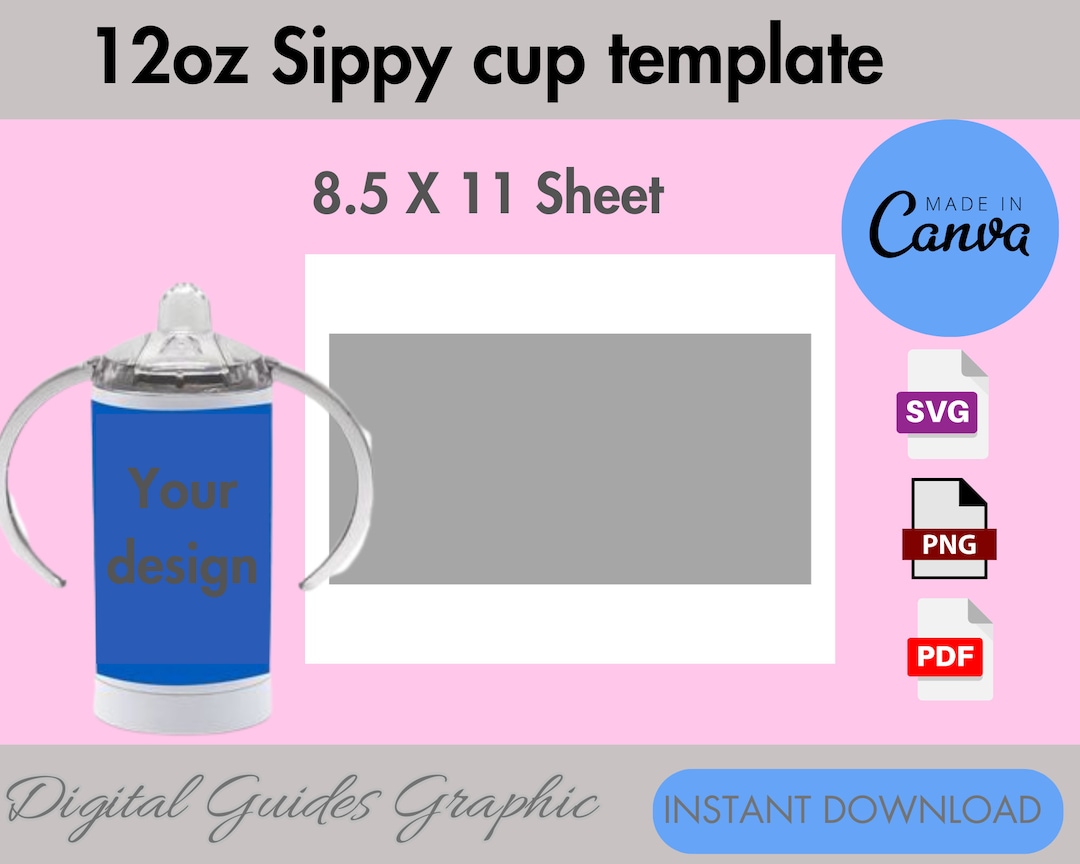 12 Oz Sippy Cup Template, Sippy Cup Template, Printable Template ...