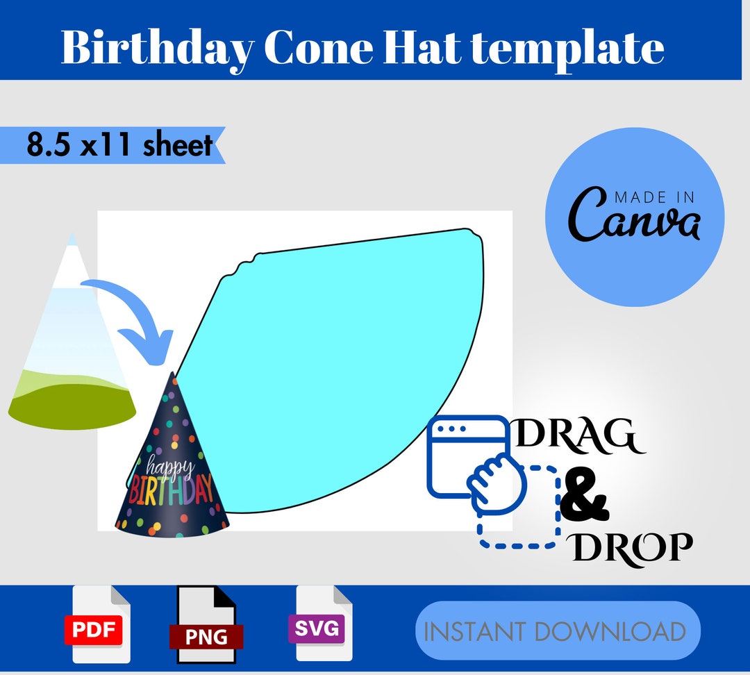 Party Hat Template Party Hat Svg Birthday Hat Template Blank Hat