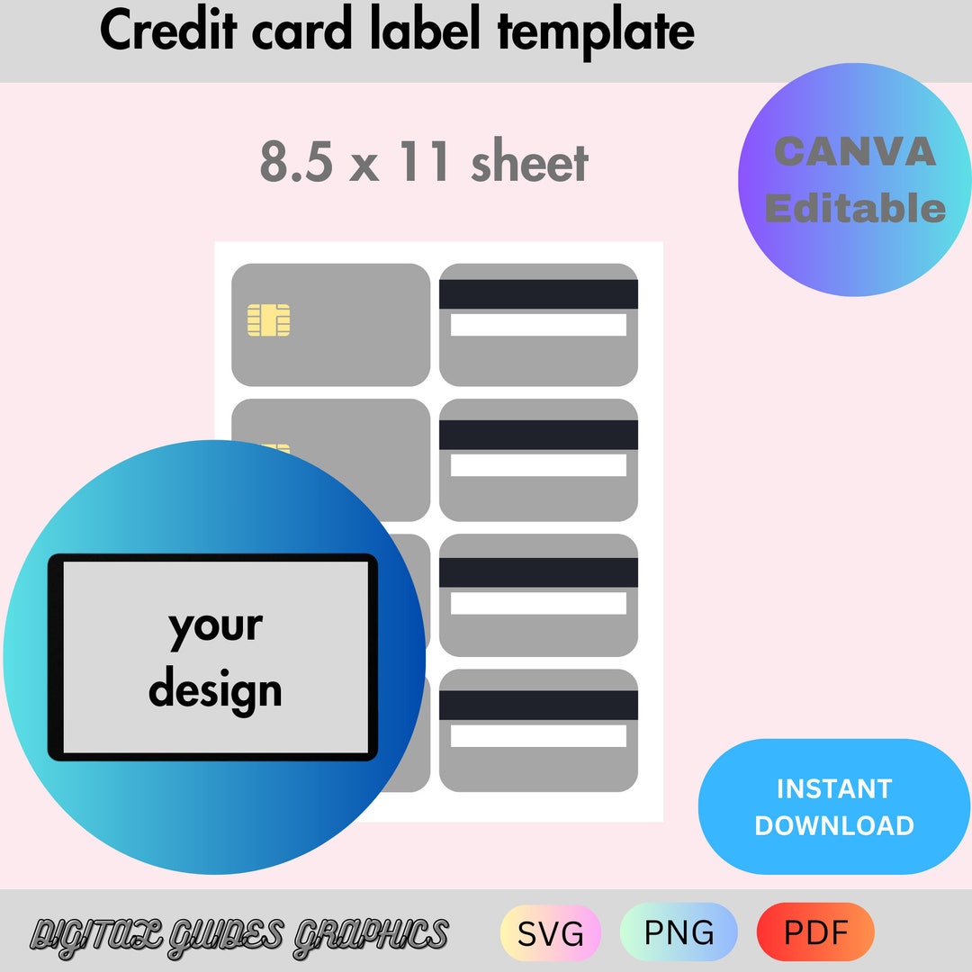 Credit Card Blank Template Canva Template DIY Editable - Etsy