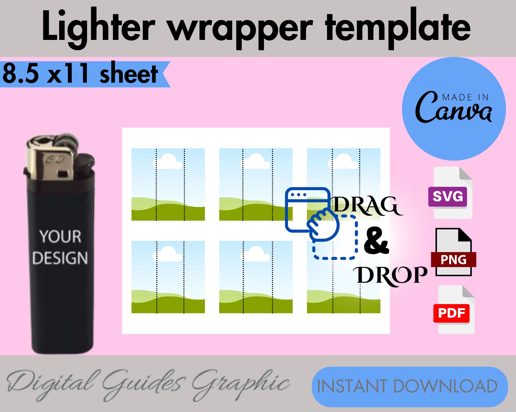 Lighter Label Template, Lighter Wrapper Template, Lighter Label Full ...