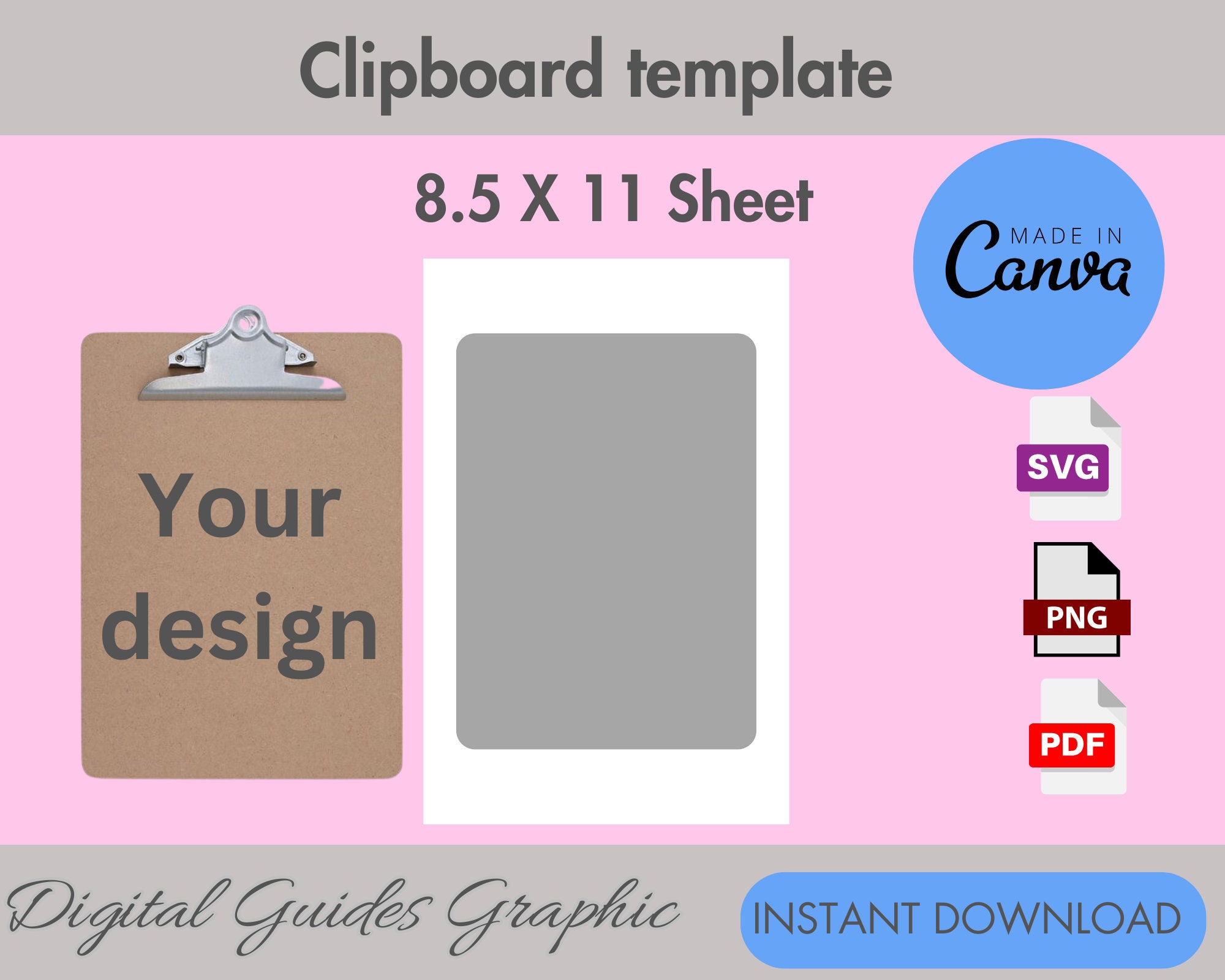 Clipboard Sublimation Template, Blank Clipboard Template, DIY Clipboard ...