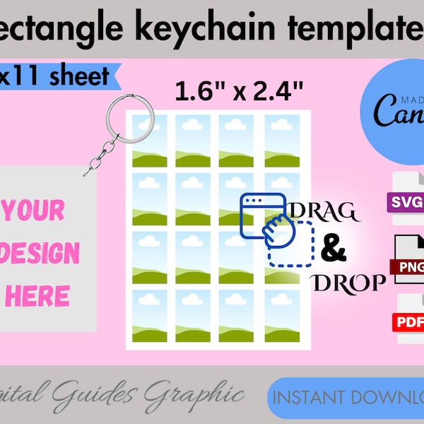 Keychain Template - Etsy
