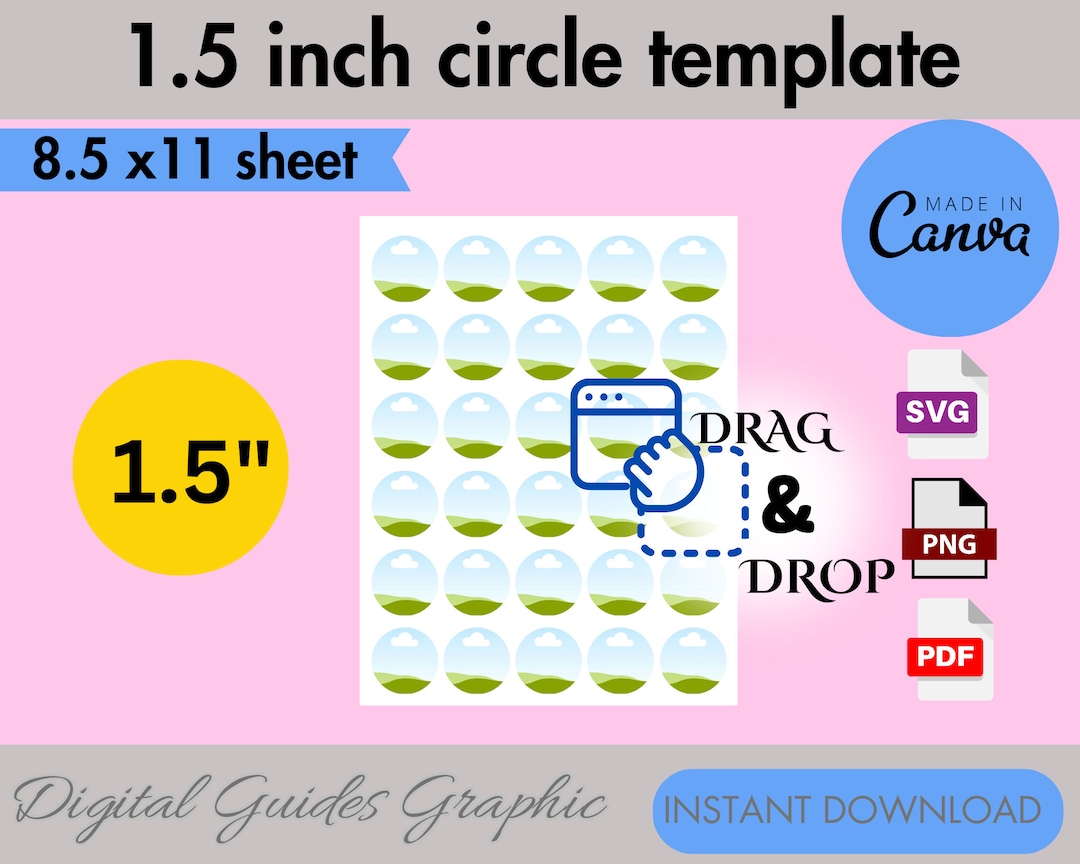 Circle Template Svg, DIY Label Template, Sticker Template, Round Label ...