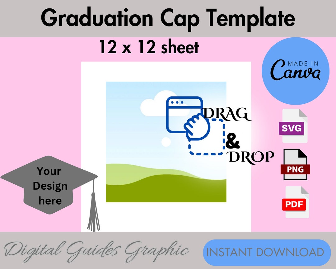 Graduation Cap Topper Template, Graduation Stole Template, Blank ...