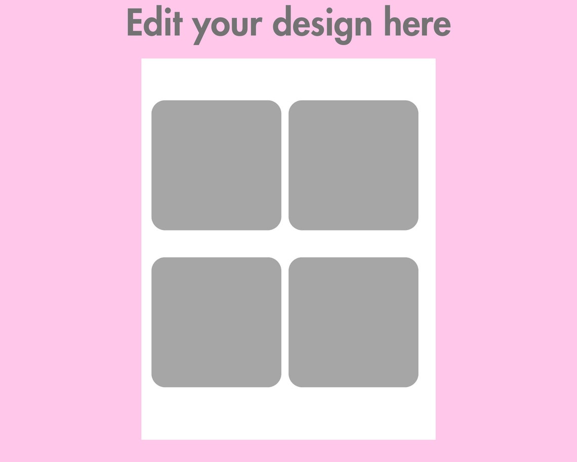 Square Coaster Template, Blank Square Coaster Template, Sublimation ...