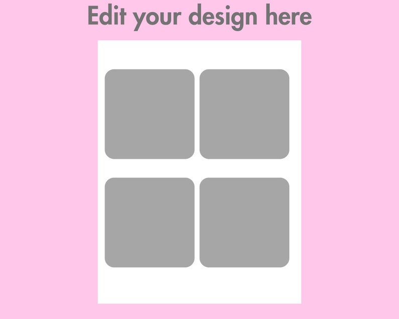 Square Coaster Template, Blank Square Coaster Template, Sublimation ...