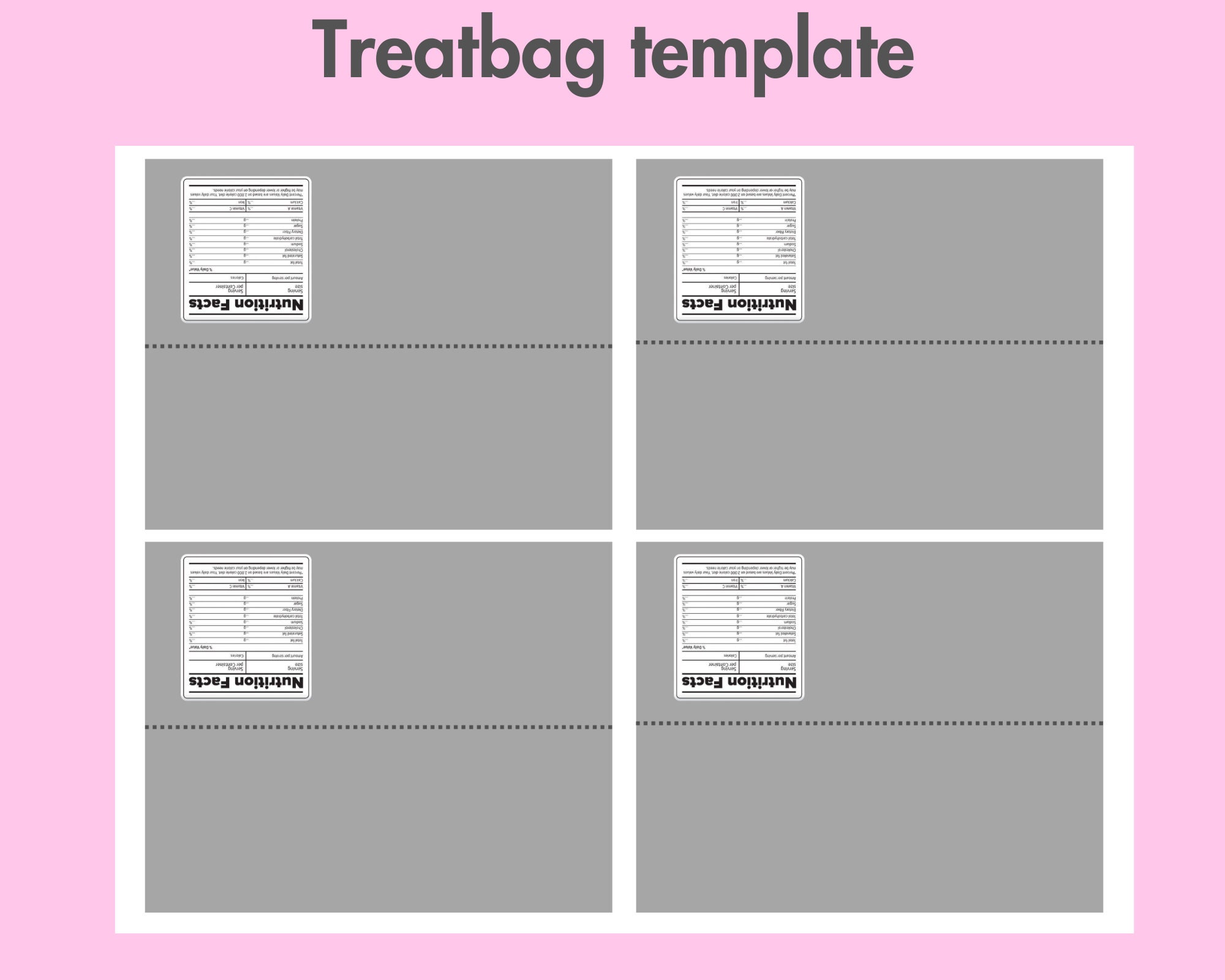 Treat Bag Topper Label Template, Treat Bag Topper Wrapper, Treat Bag ...