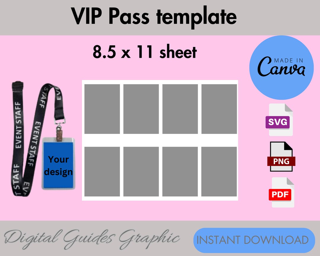 Vip Pass Template Vip Pass Badge Template Vip Pass Blank Template Vip Badge Vip Pass Invite