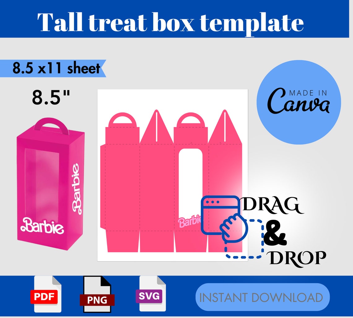 Tall Box Template, Tall Box Svg, Treat Box, Doll Box, Gable Box, Tall ...