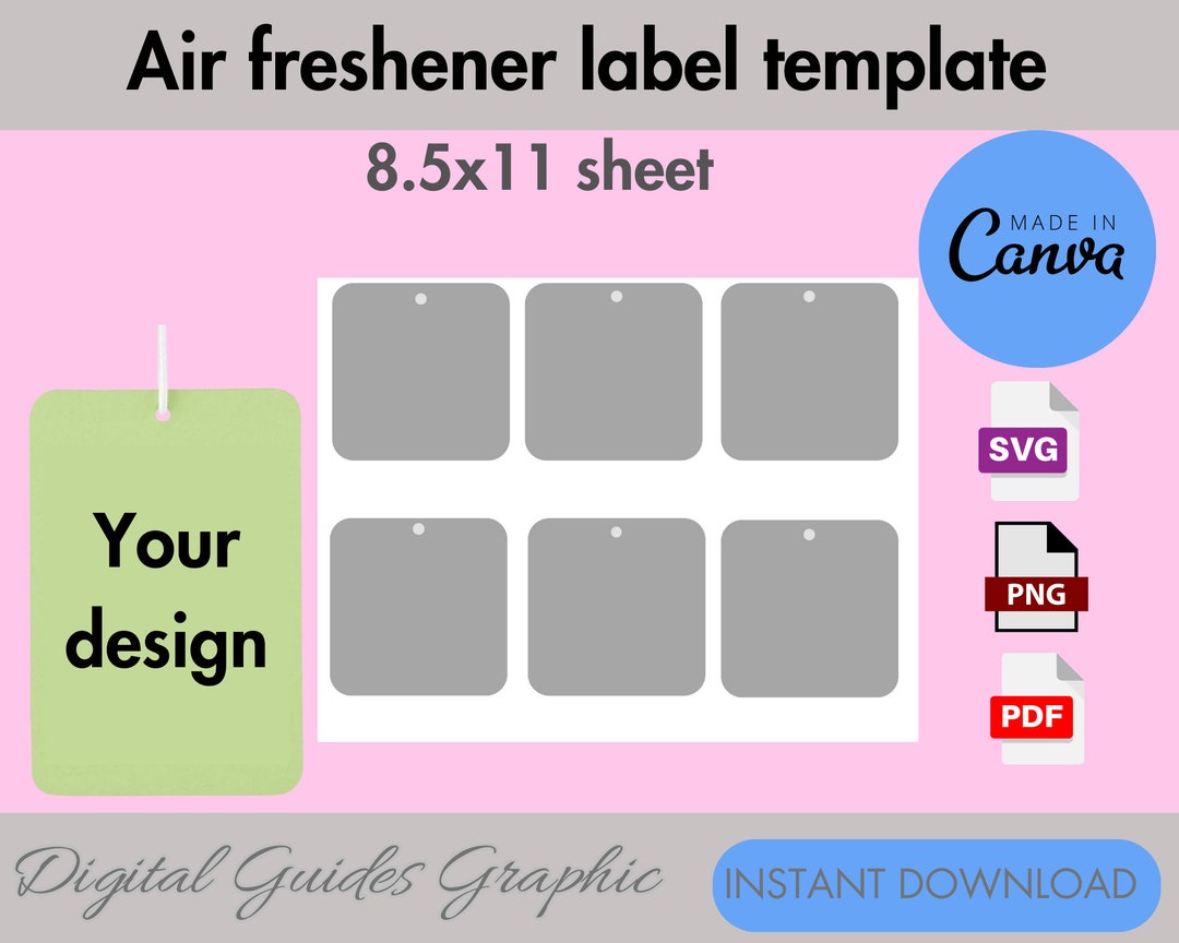 Car Air Freshener Template, Blank Air Freshener Template, Sublimation ...