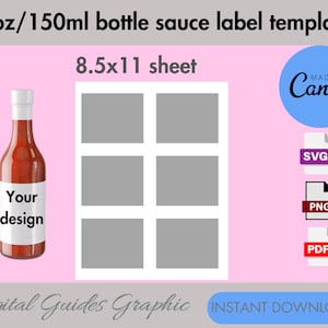 Sauce Bottle Label Template, Sauce Favor Label, Editable Hot Sauce ...