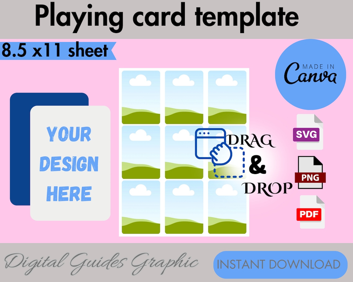 Blank Playing Card Template, Playing Card Template Svg, Poker Card ...