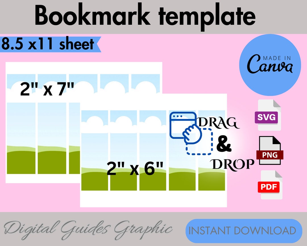 Canva Bookmark Template, Canva Editable, Bookmark Canva Template Svg ...