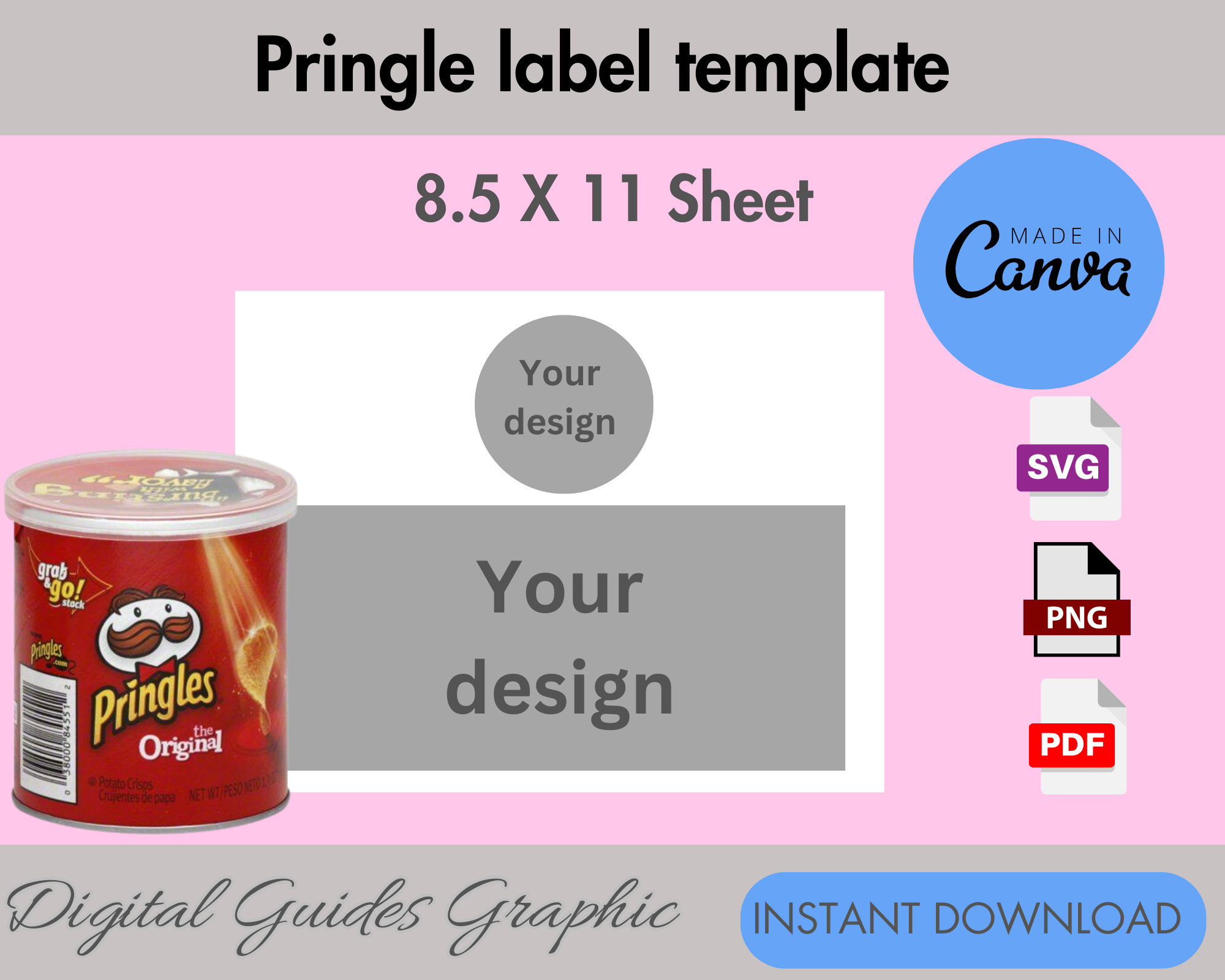 Chip Can Label Template, Blank Chip Template, Chip Can Label, Chip Can ...