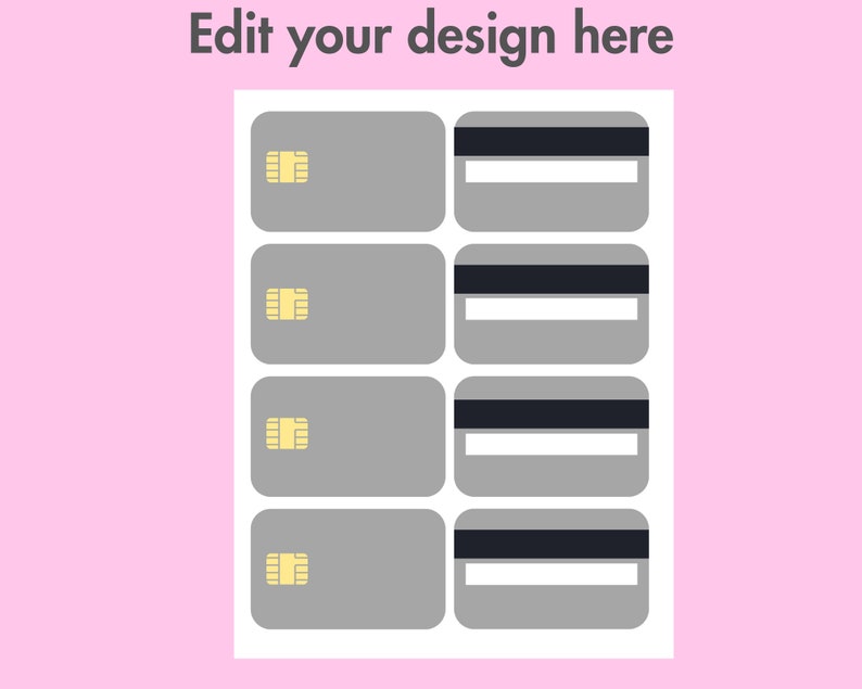 Credit Card Blank Template, Canva Template, DIY Label Template, Credit ...