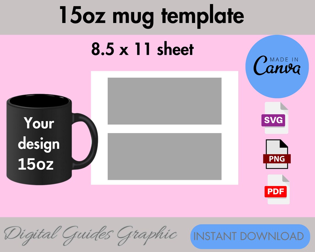 15 Oz Mug Template, Full Wrapper Template, Mug Full Wrapper Template ...