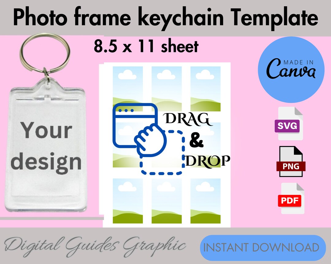 Rectangle Keychain Template, Keychain Template Svg, Sublimation ...