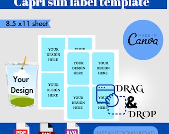Caprisun Template Svg, Juice Pouch Label, Custom Caprisun Label, Blank ...