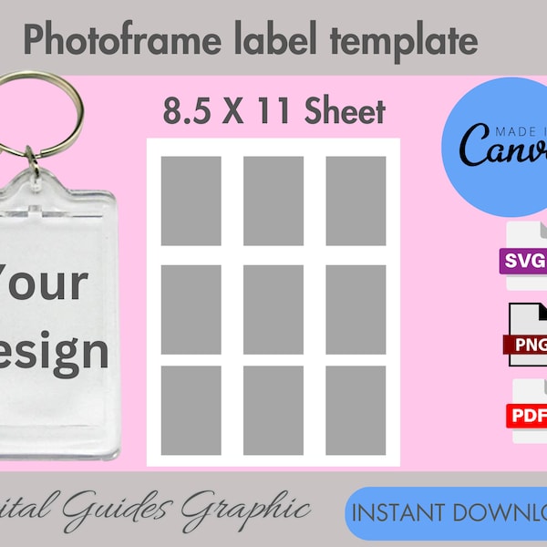 Keychain Photo Template Printable - Etsy