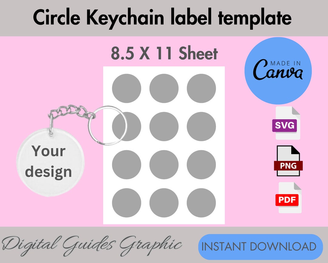 Keyholder Label Template Keychain Label Template Blank Label - Etsy