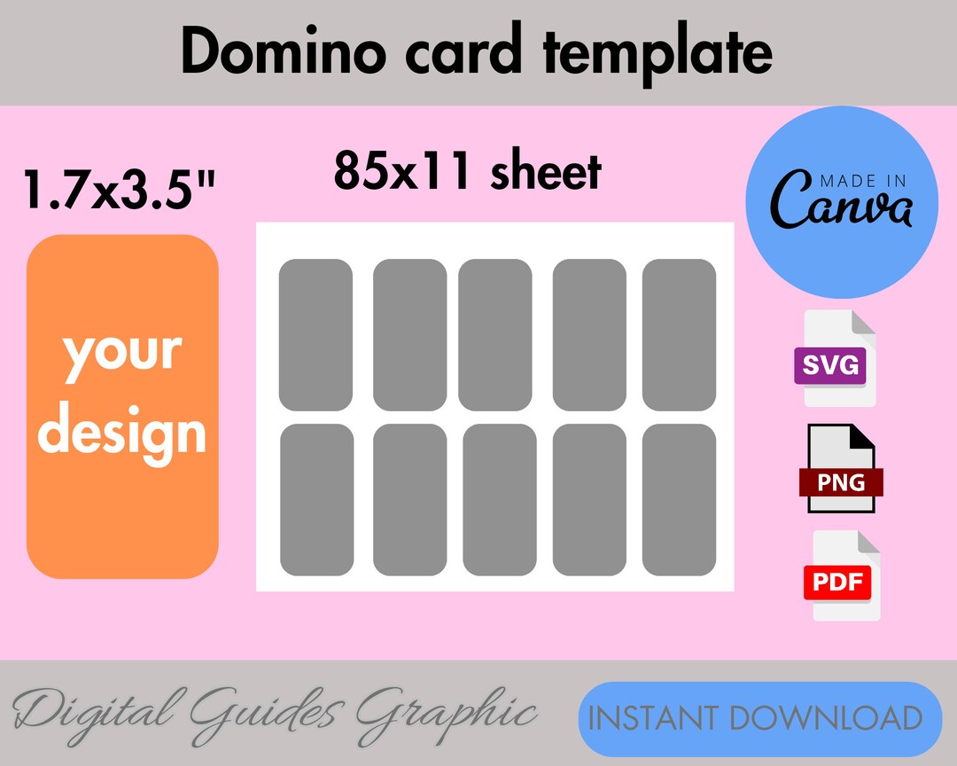 Domino Template, Domino Card Template, Round Corner Domino Template ...