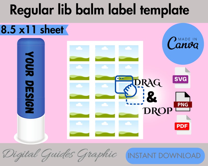Lip Balm Labels Template, Lip Balm Label,chapstick Label, Lip Balm Wrap ...