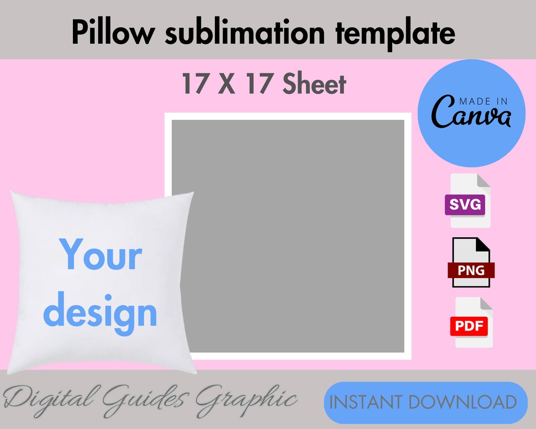 Pillow Template for Sublimation, Customizable Pillow Template ...