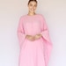 Pink Kaftan Pleated Caftan, Light Pink Caftan Resort Wear, Poolside ...