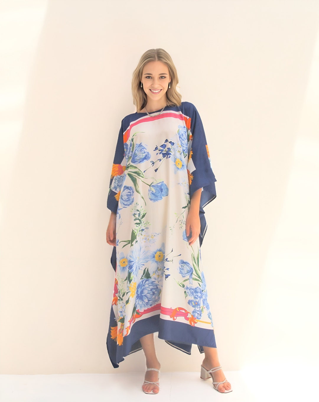 Tulip Kaftan Luxury Silk Dressing Gown, Plus Size Dress Kaftan Comfort ...