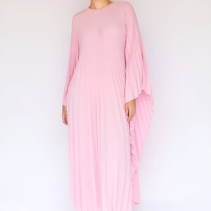 Pink Kaftan Pleated Caftan, Light Pink Caftan Resort Wear, Poolside ...