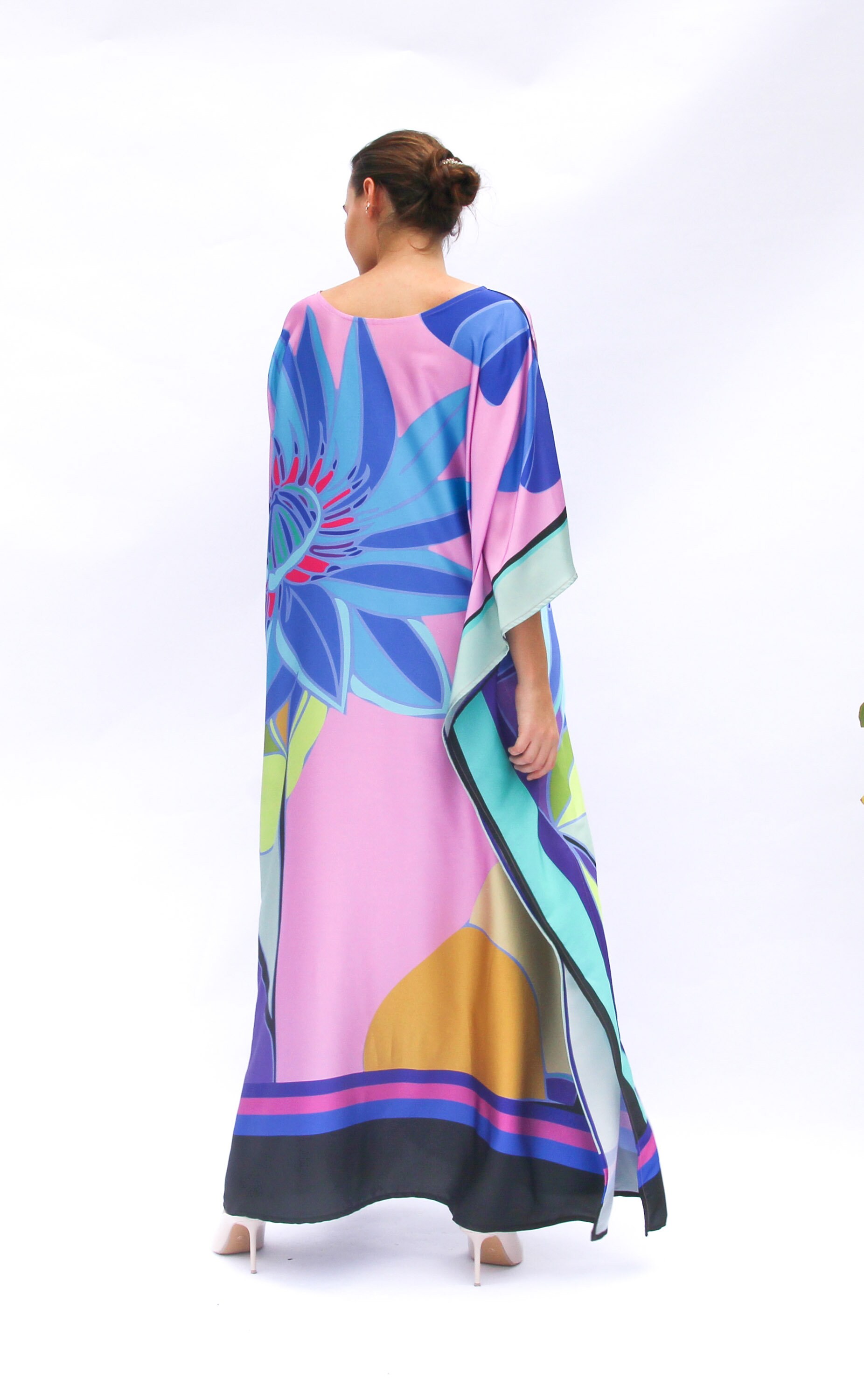 Vibe 60s Kaftan Fun Sixty Water Lily Print Kaftan Beach - Etsy