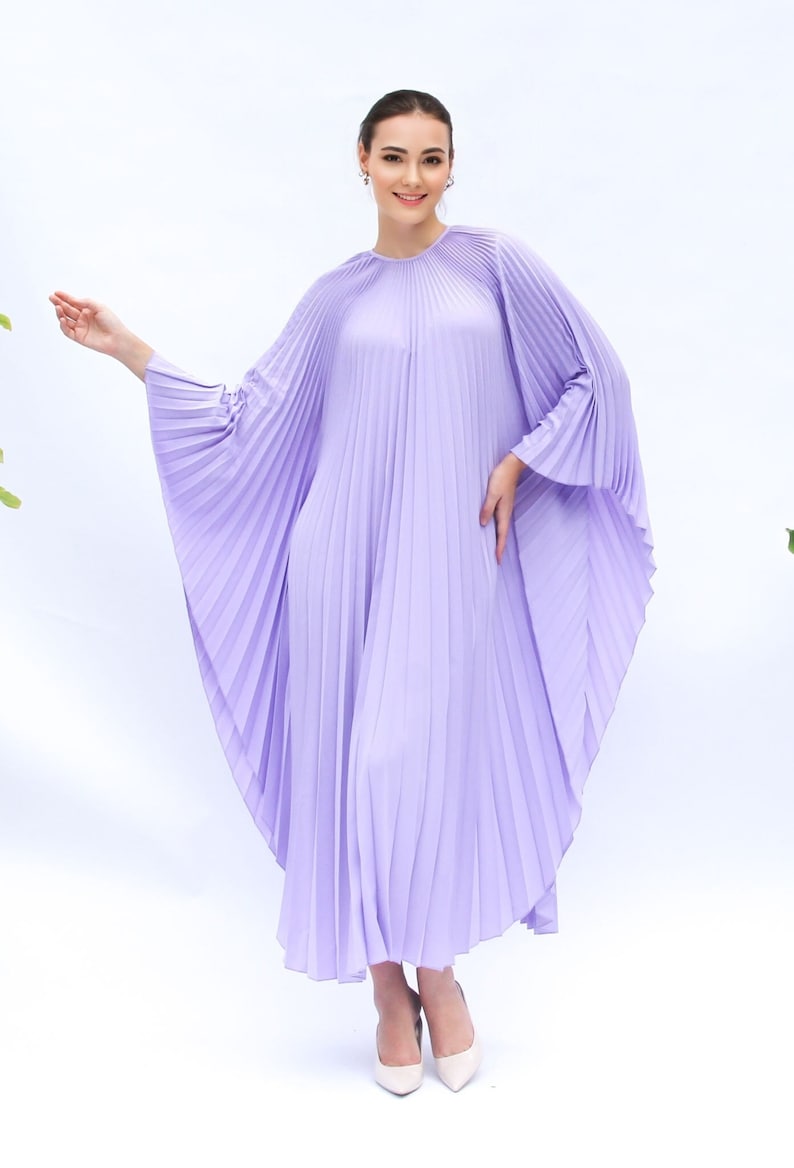 Lavender Wedding Dress Fairy Kaftan Forest Wedding Dress Kaftan Pleated Cocktail Maxi Dress ...
