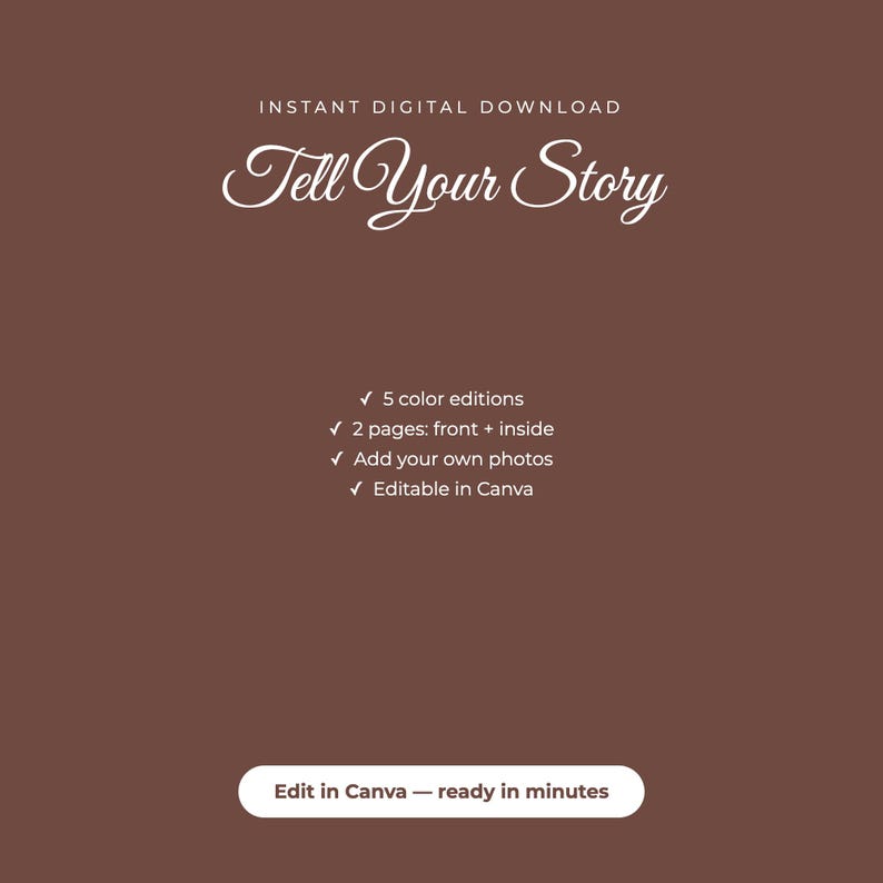 Wedding Newspaper Program, Editable Canva Template, 5 Colors (digital ...