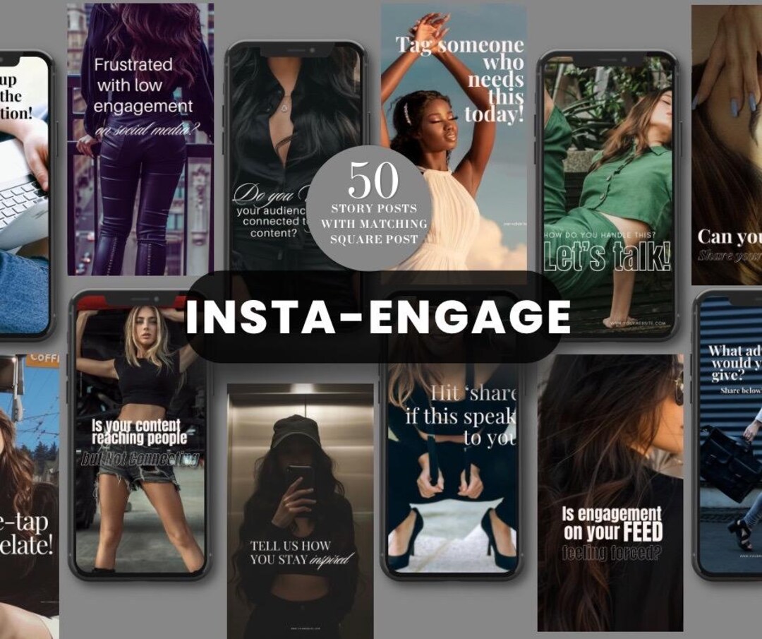 50 Social Media Customizable Templates insta-engage series 3 in Story ...