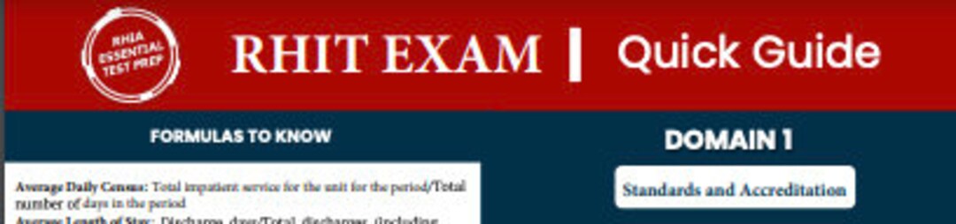 RHIT Exam Fundamentals Quick Guide - Etsy