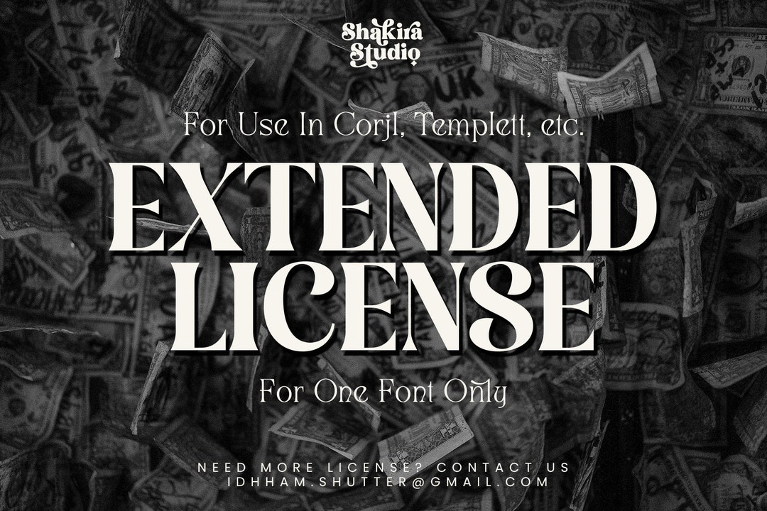 EXTENDED License for ONE Font Use for Corjl, Templett, Etc - Etsy